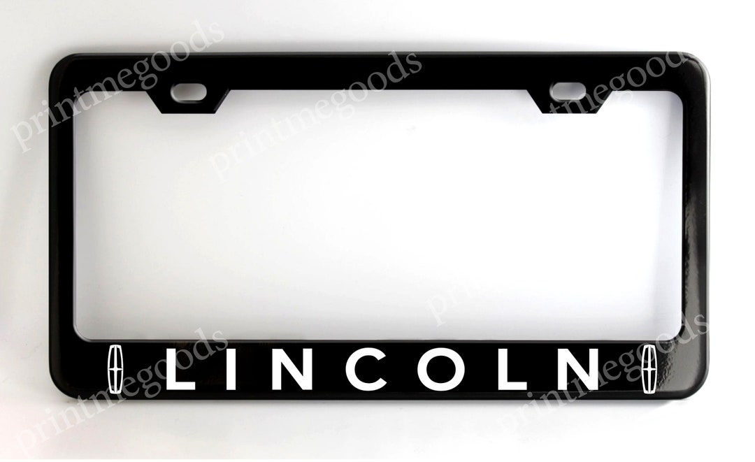 LINCOLN Black License Plate Frame, Custom Made of Powder Coated Metal ...