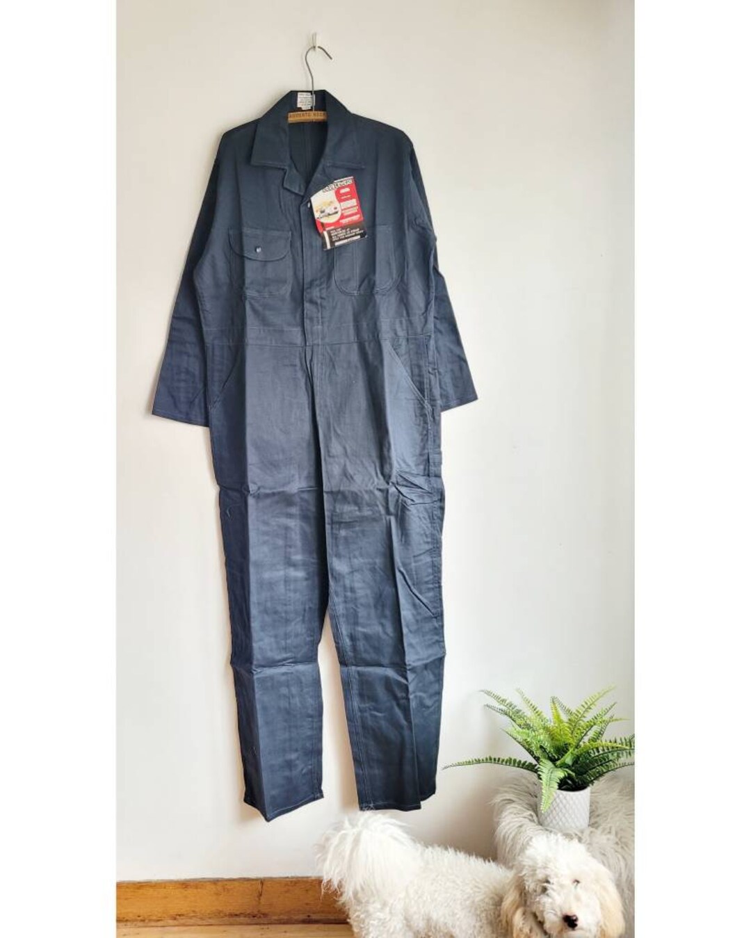 Boiler Suit Mechanic's Jumpsuit Blue Gray Cotton Coverall Utility ...