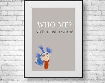 Labyrinth Worm Art Print, Labyrinth Movie Poster, Labyrinth Movie ...