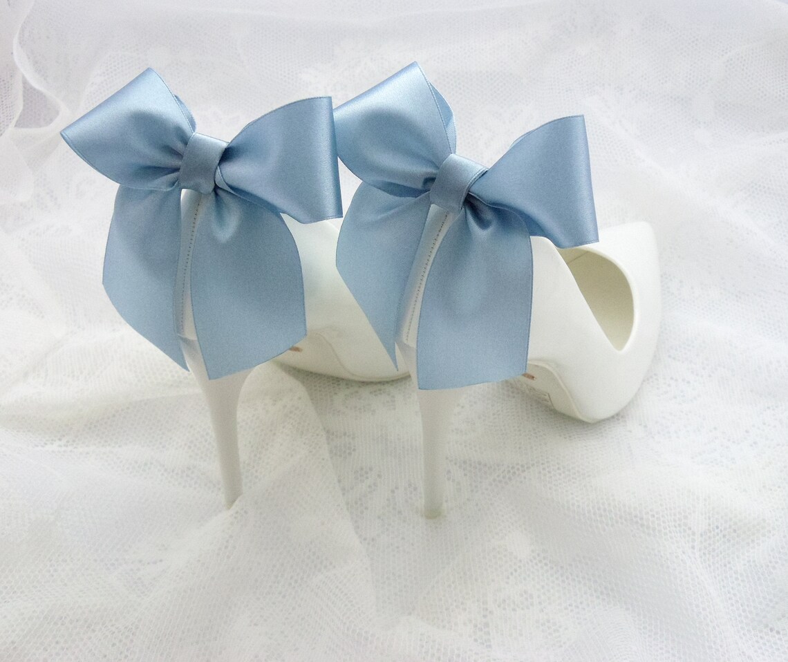 Satin Blue Bows,clips for Wedding Shoes,shoes Decorations,wedding Shoe ...