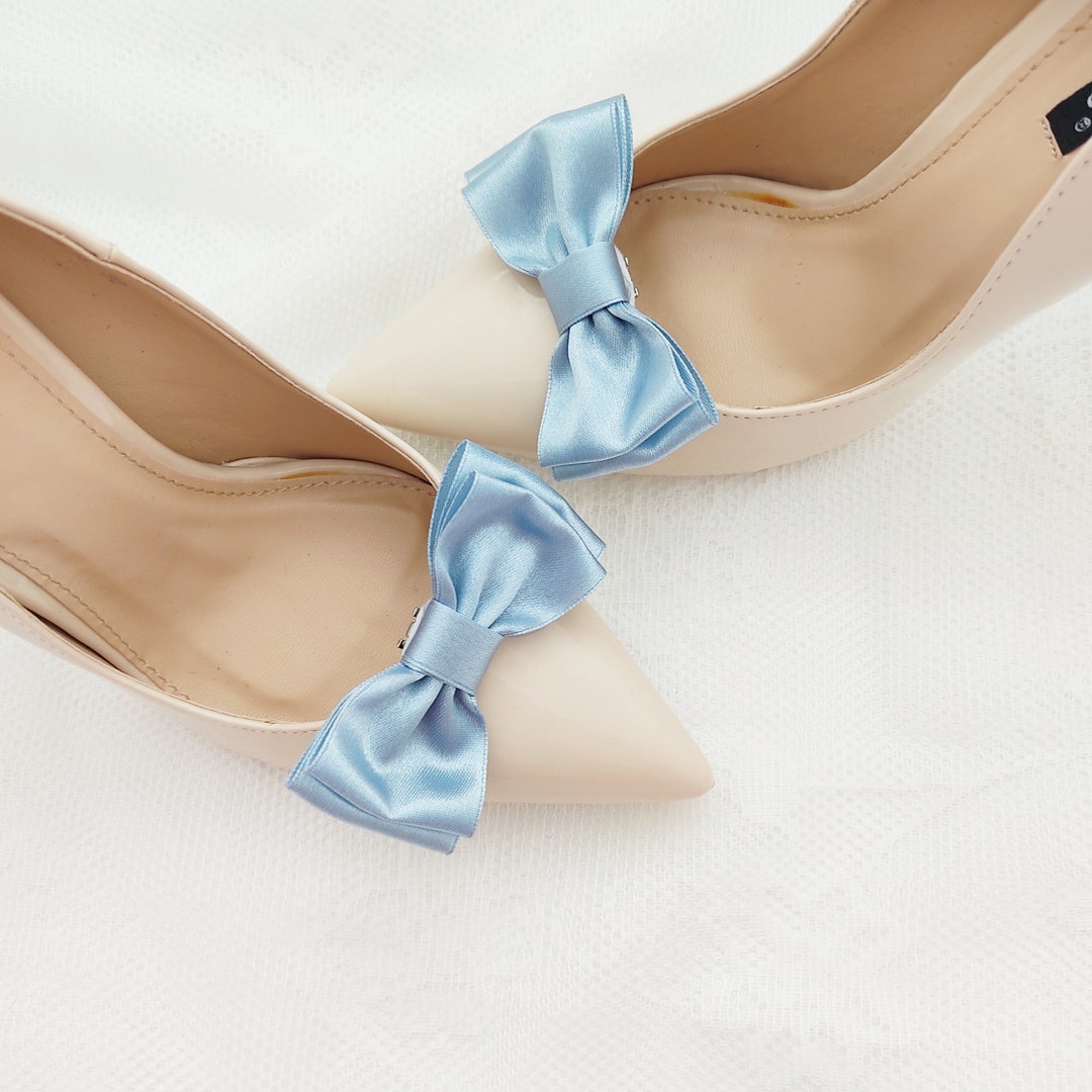 Blue Satin Bow Shoe Clips ,clips for Wedding Shoes ,shoes Decorations ...