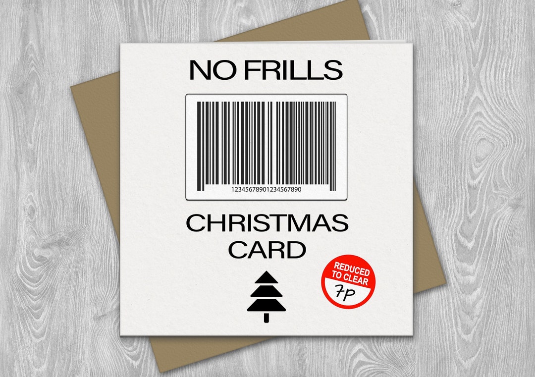 No Frills Christmas Card // Funny Gift for Friends or Family - Etsy
