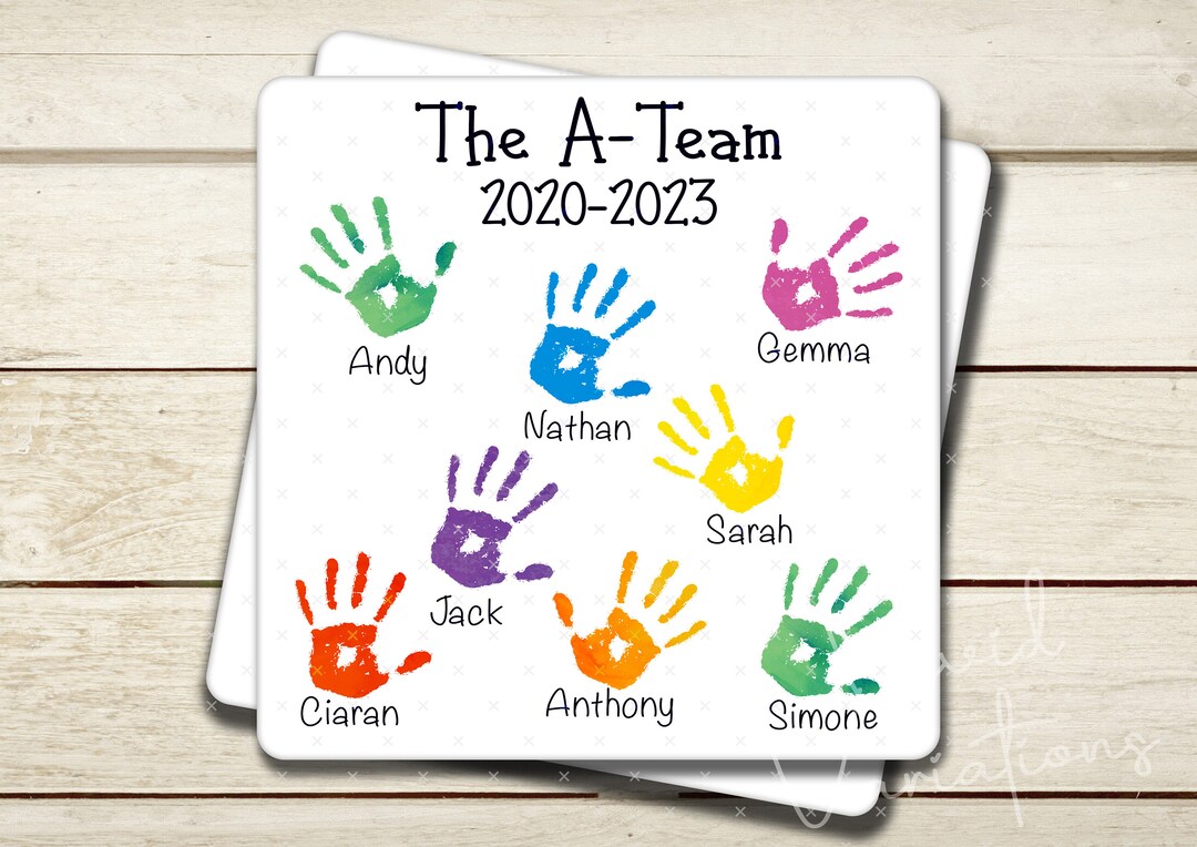 Personalised Work Teams Handprints Ceramic Coaster // Leaving - Etsy