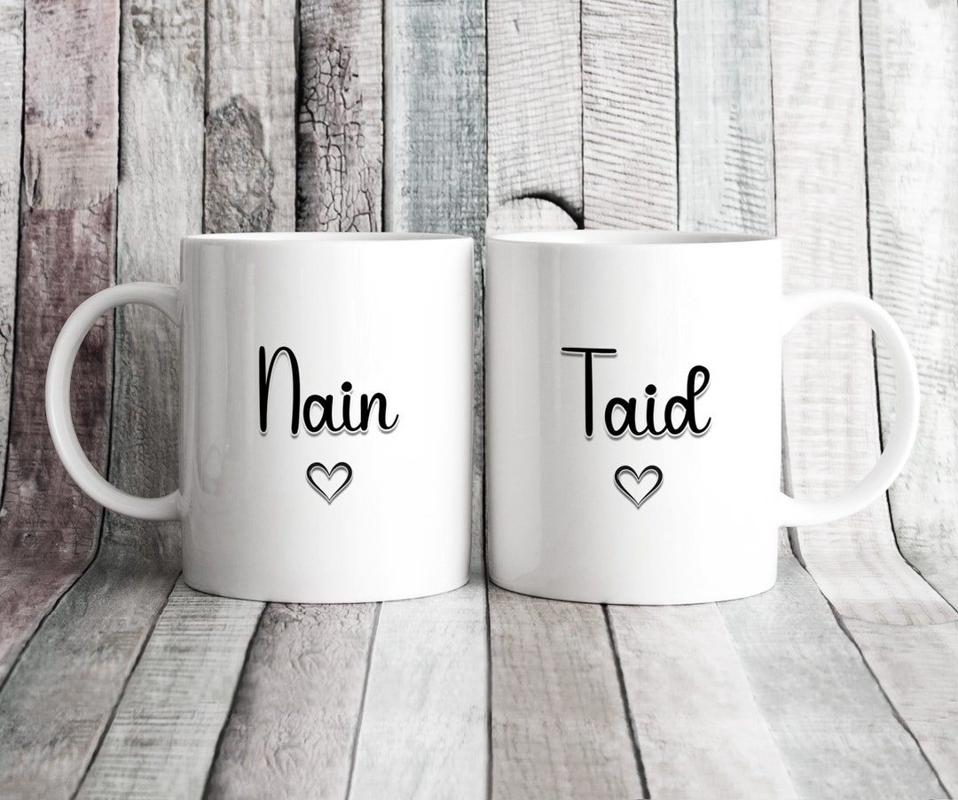 Nain and Taid Welsh Grandma & Grandad Mugs - Mother's Day or Father's ...