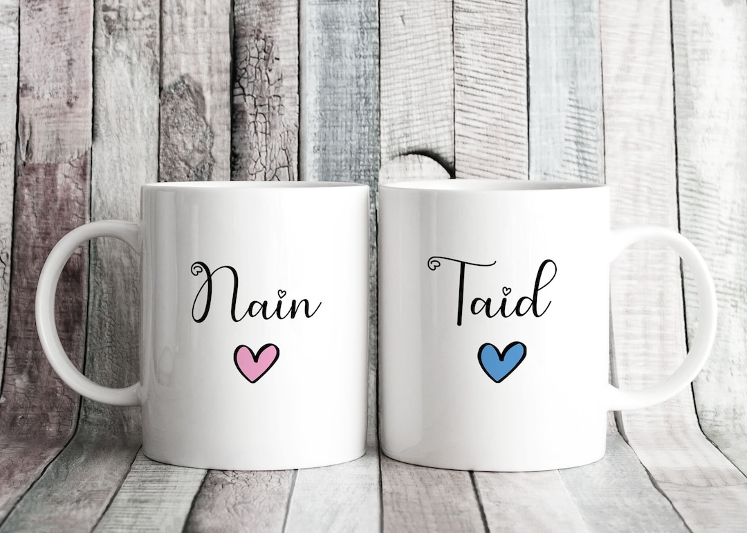 Nain and Taid Welsh Grandad & Grandma Mugs // Mother's Father's Day ...