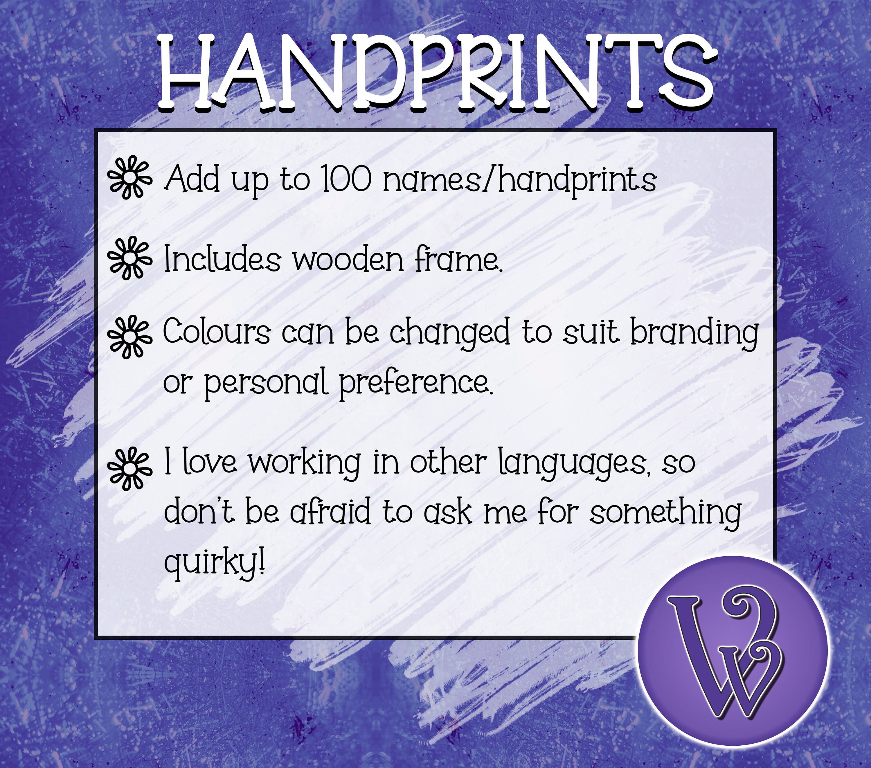 Personalised Work Team Handprints Wall Print With Wooden Frame Leaving ...