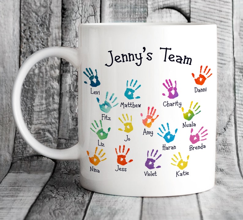Personalised Work Teams RAINBOW Handprints Print // Leaving or - Etsy