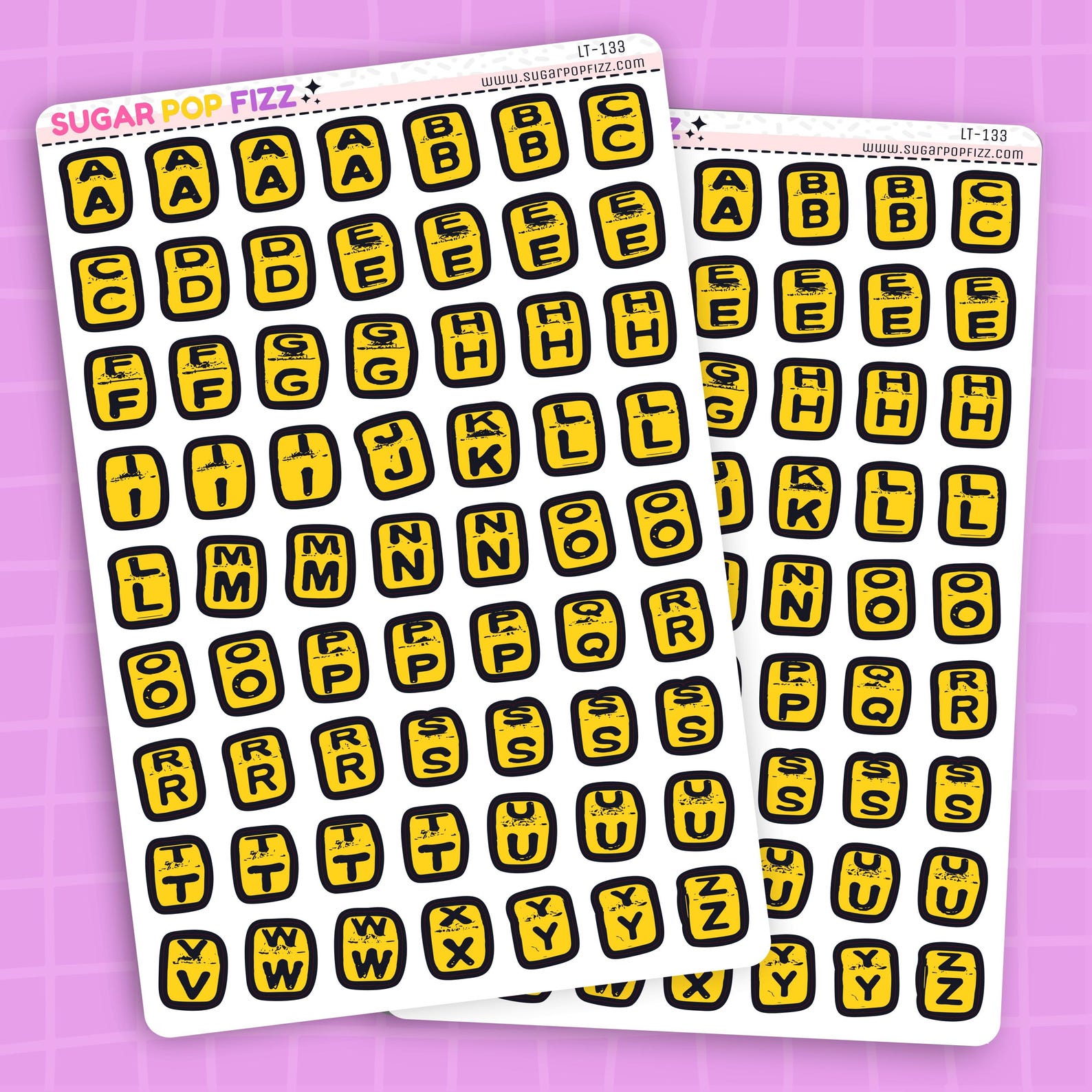 Yellow Square Bead Alphabet Letter Stickers - LT133 - Etsy