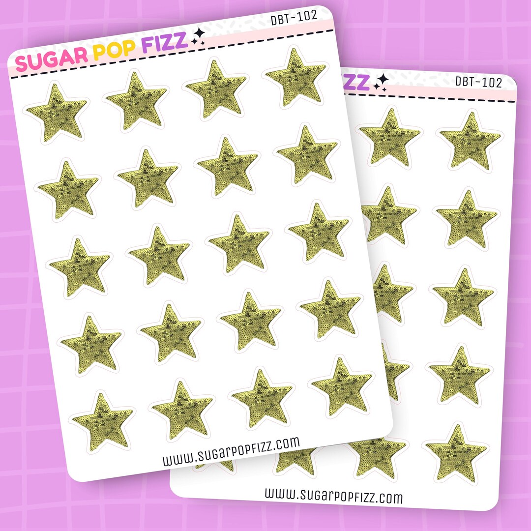 Gold Sequins Star Deco Stickers for Journaling or Planning - Etsy