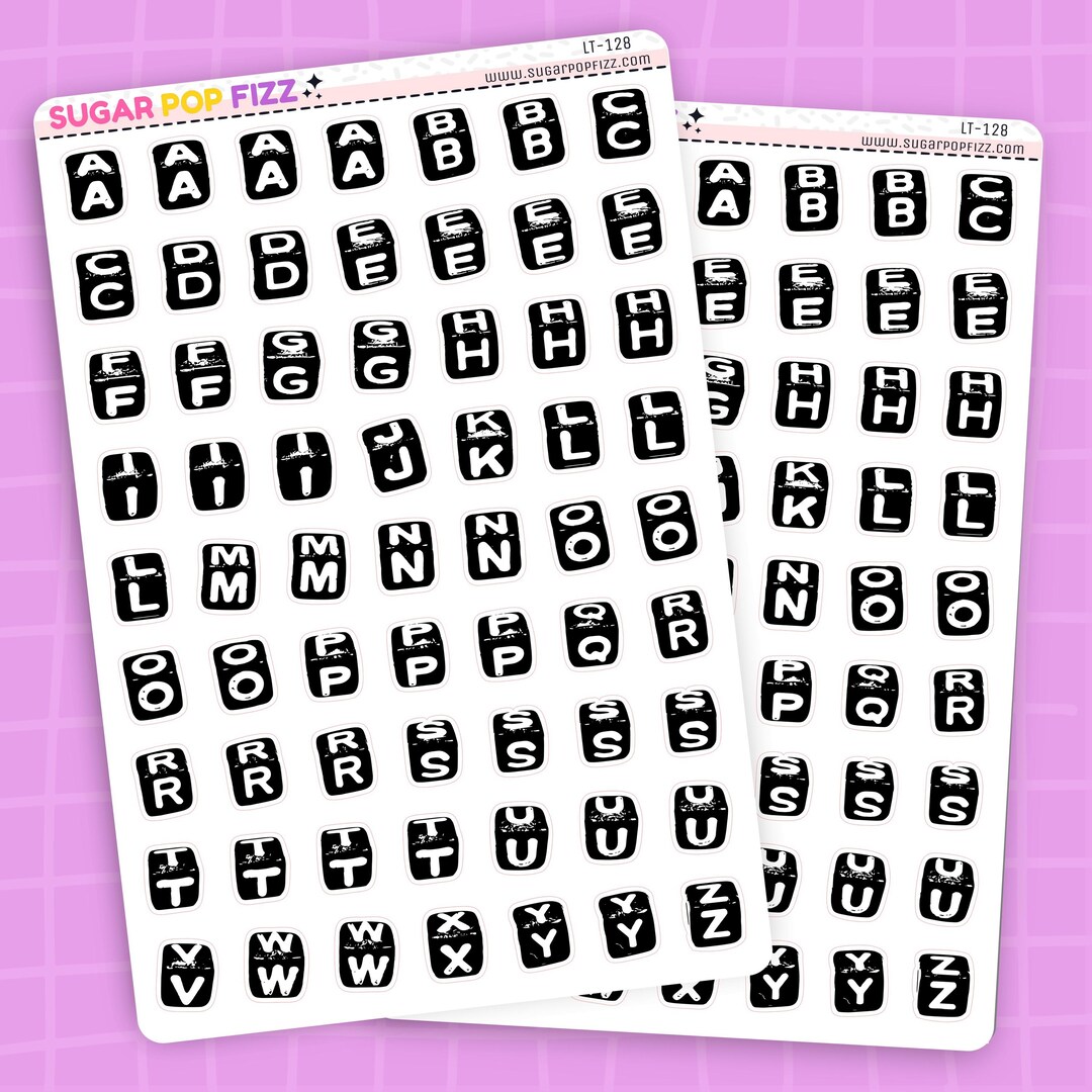 Square Bead Alphabet Letter Stickers - LT128 - Etsy