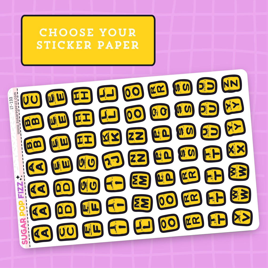 Yellow Square Bead Alphabet Letter Stickers - LT133 - Etsy