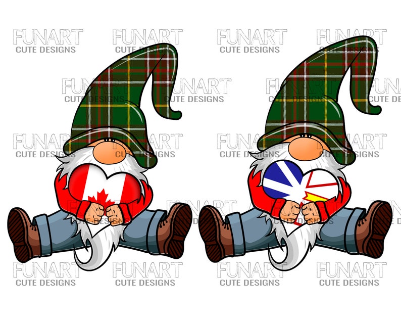 Canadian Gnome PNG Sublimation Design Download Canada Tartan - Etsy