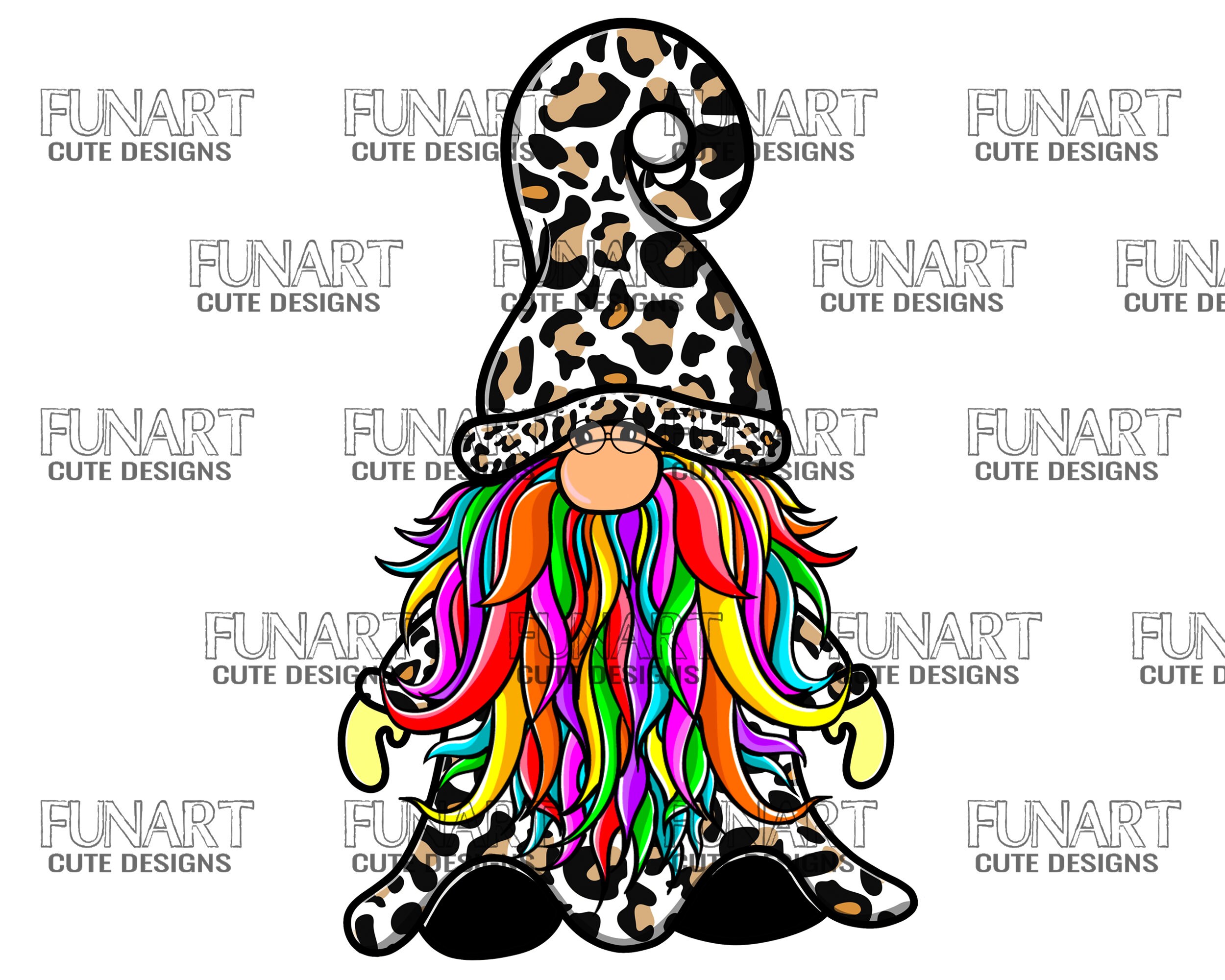 Cute Gnome PNG Leopard Gnome Colorful Gnome Sublimation | Etsy
