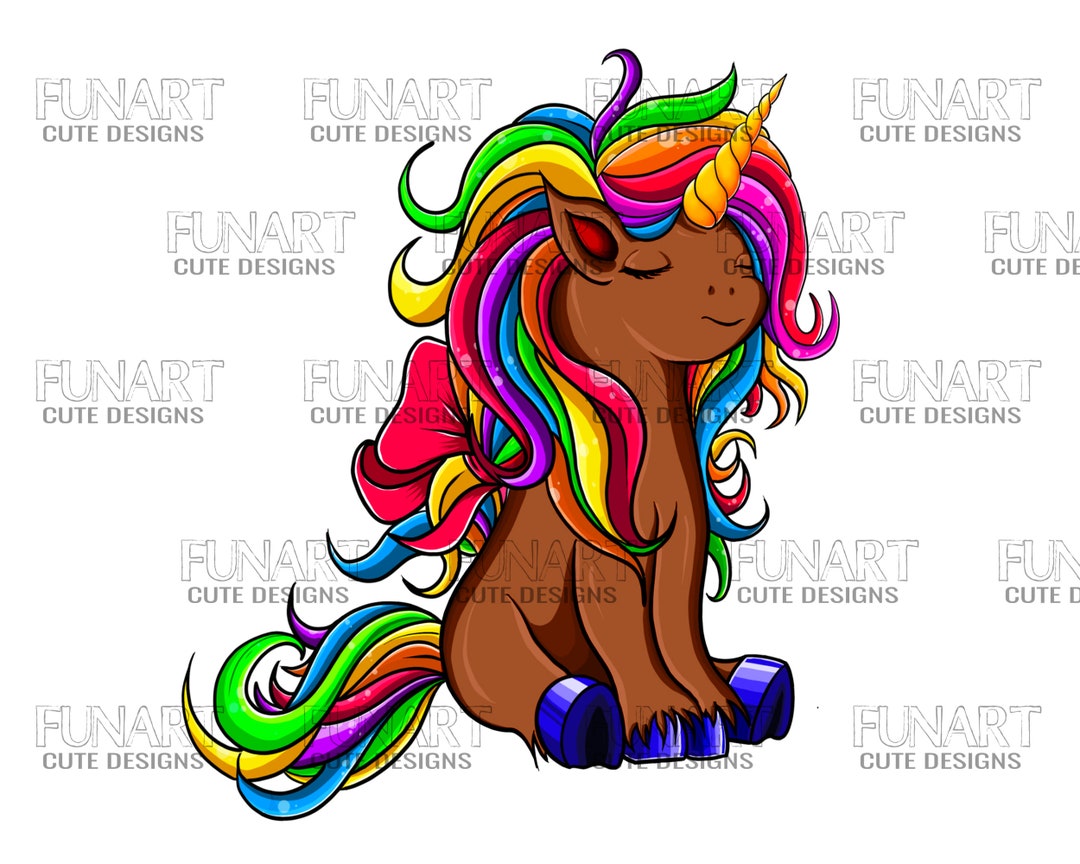 Cute Black Unicorn Png PNG File,afro Unicorn Sublimation Design ...