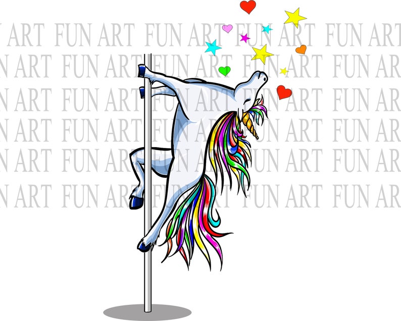 Unicorn Pole Dance Clipart: PNG, JPEG (digital Download) - Etsy