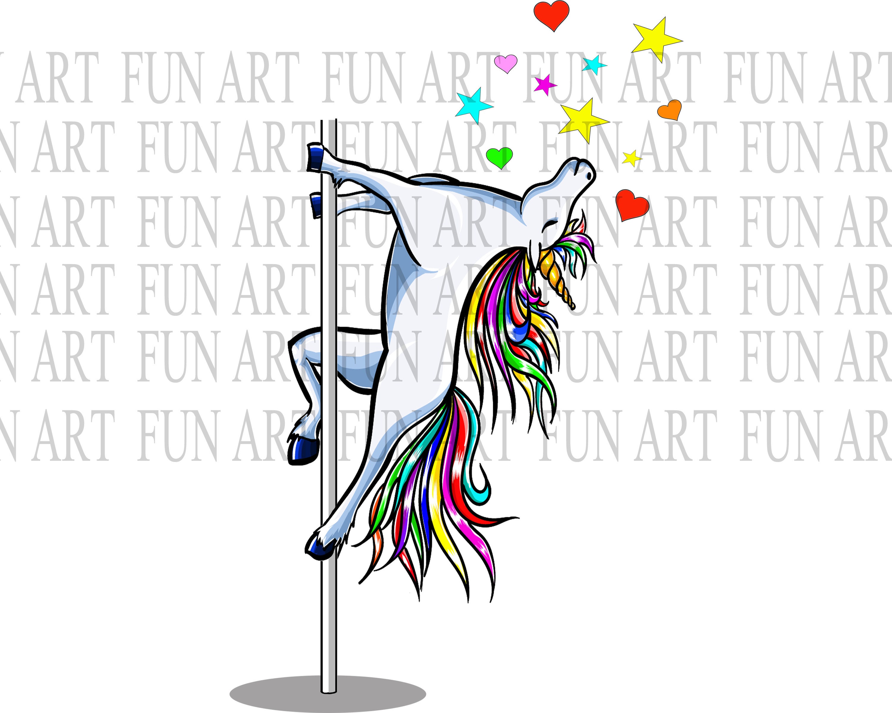 Unicorn Pole Dance Clipart: PNG, JPEG (digital Download) - Etsy