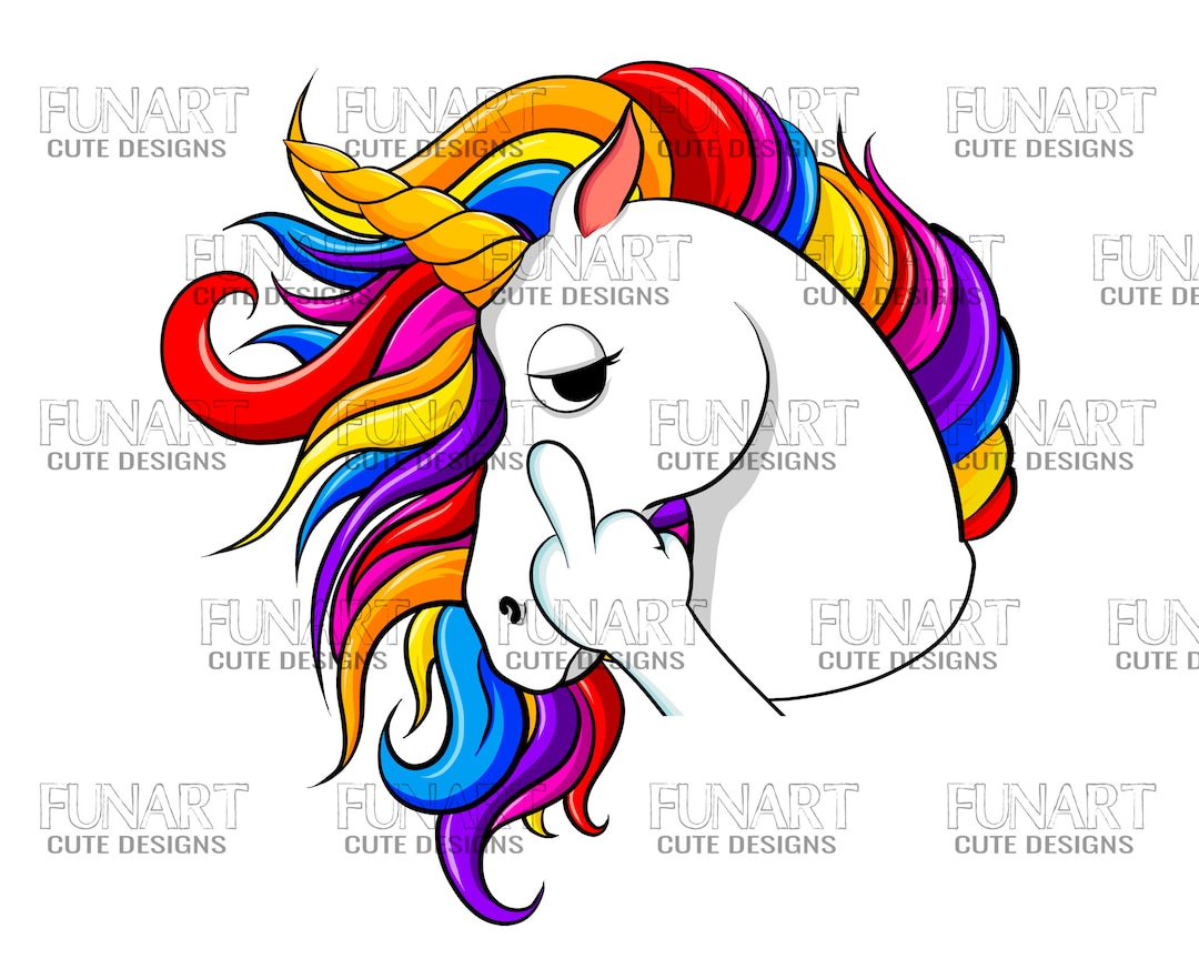 Funny Middle Finger Unicorn Clipart PNG (digital Download) - Etsy