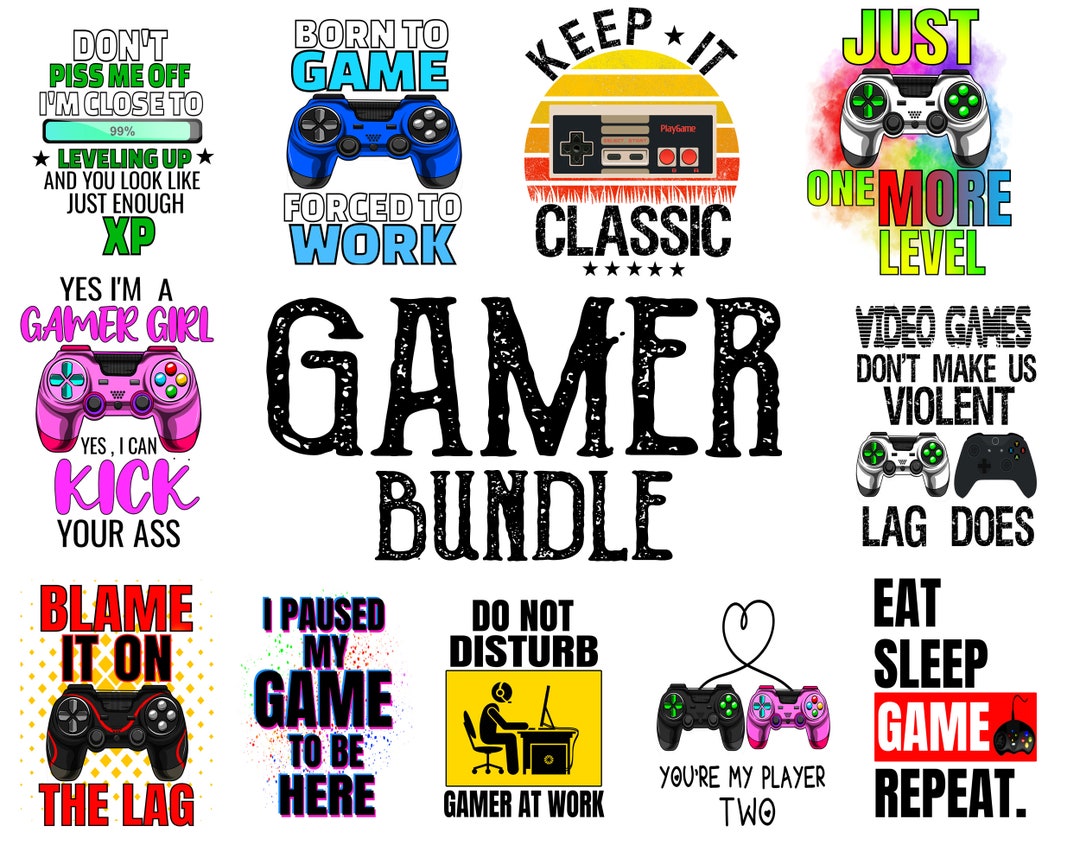 Gamer Bundle Designs Png File 10 Gamer Designs - Etsy