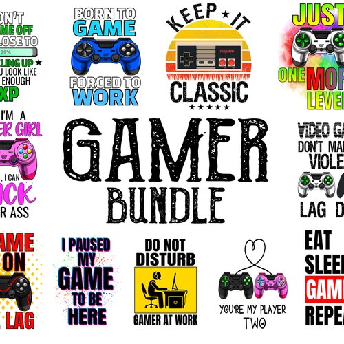 Gamer Bundle Designs Png File 10 Gamer Designs - Etsy
