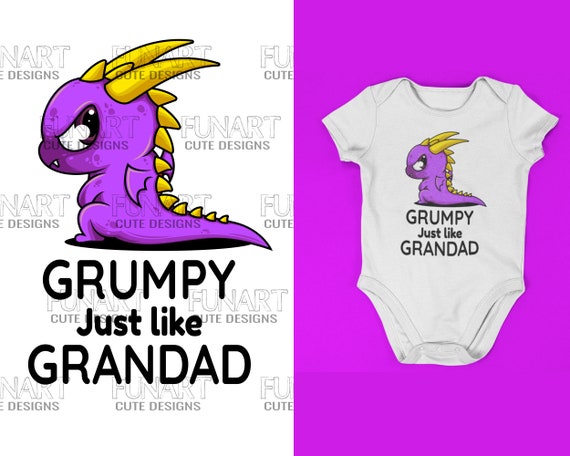 Grumpy Dragon Designs PNG File Funny Grumpy Baby Designs | Etsy