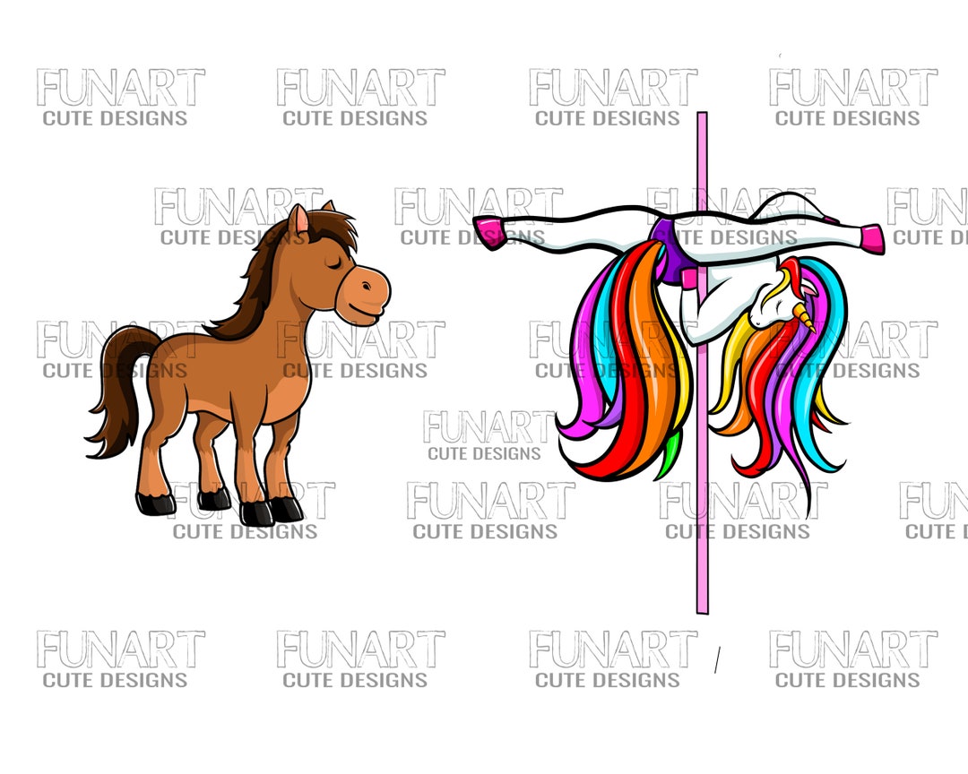 Unicorn Pole Dance PNG File - Funny Unicorn Sublimation Designs - Etsy