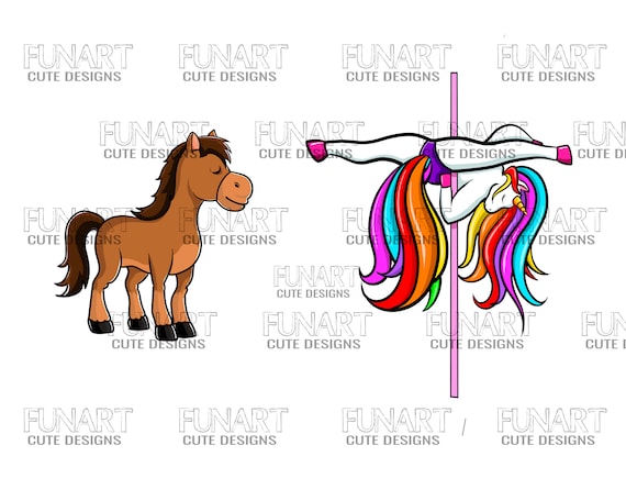 Unicorn Pole Dance PNG File Funny Unicorn Sublimation - Etsy