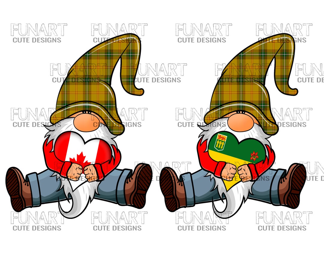 Canadian Gnome PNG Sublimation Design Download, Canada Tartan Digital ...