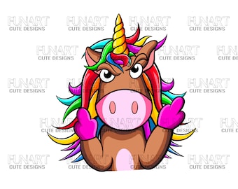 Middle Finger Unicorn | Etsy