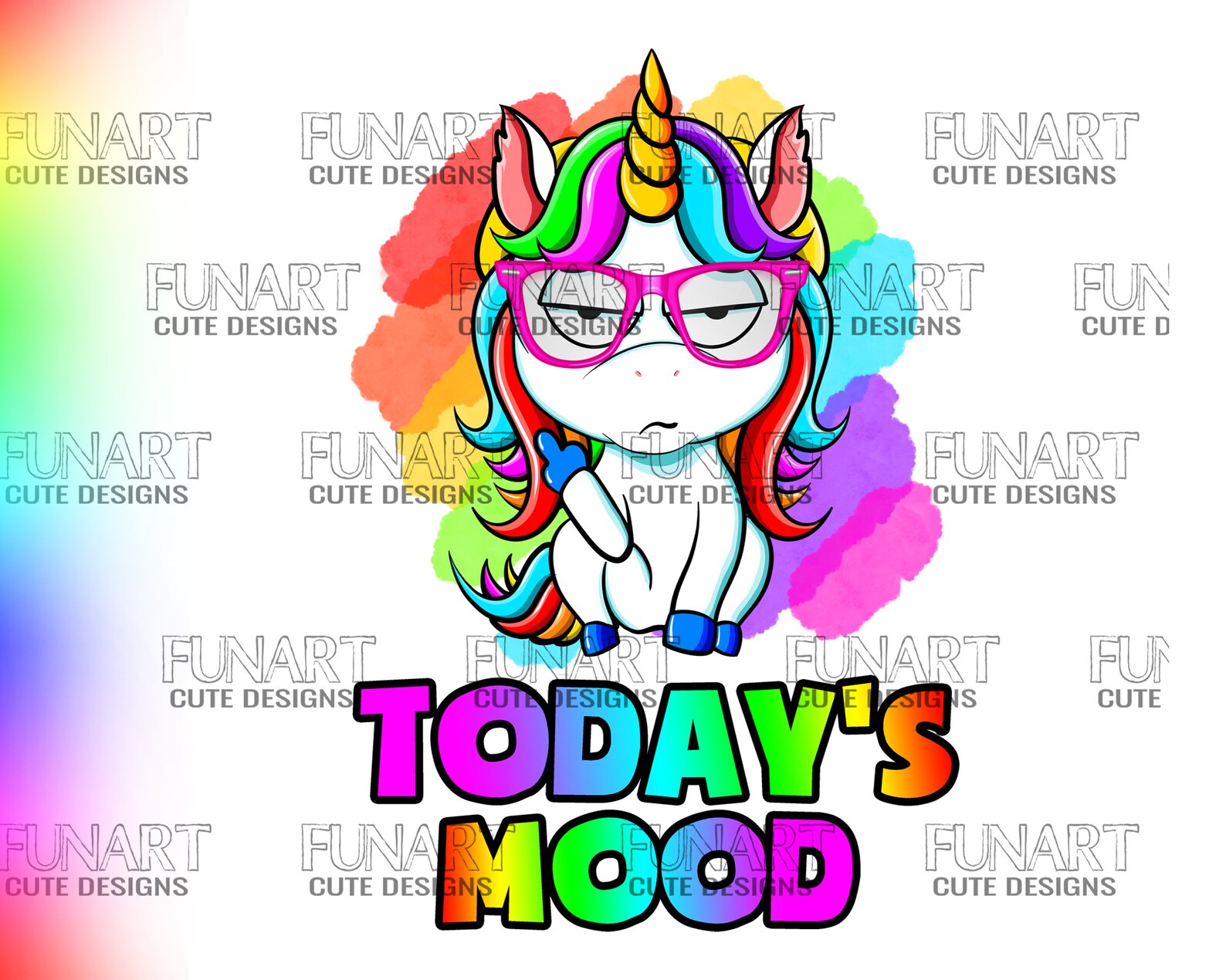Today's Mood Mad Unicorn PNG Funny Angry Unicorn Digital - Etsy