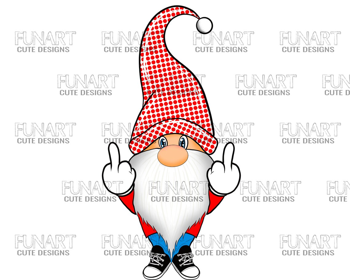 Gnome Midle Finger Png File Gnome Design Vectors for - Etsy