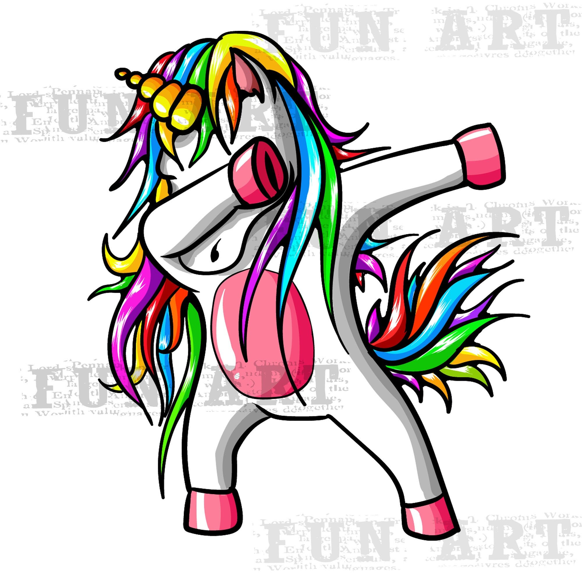 Dabbing Unicorn PNG Unicorn Birthday Unicorn Dab Cutting - Etsy Denmark