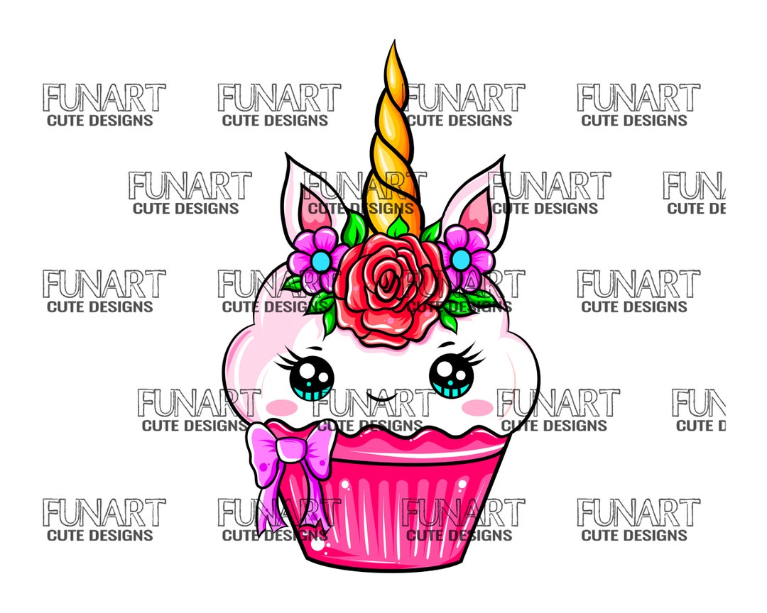 Cupcake Clipart Unicorn File Png Transparent Background Degital ...