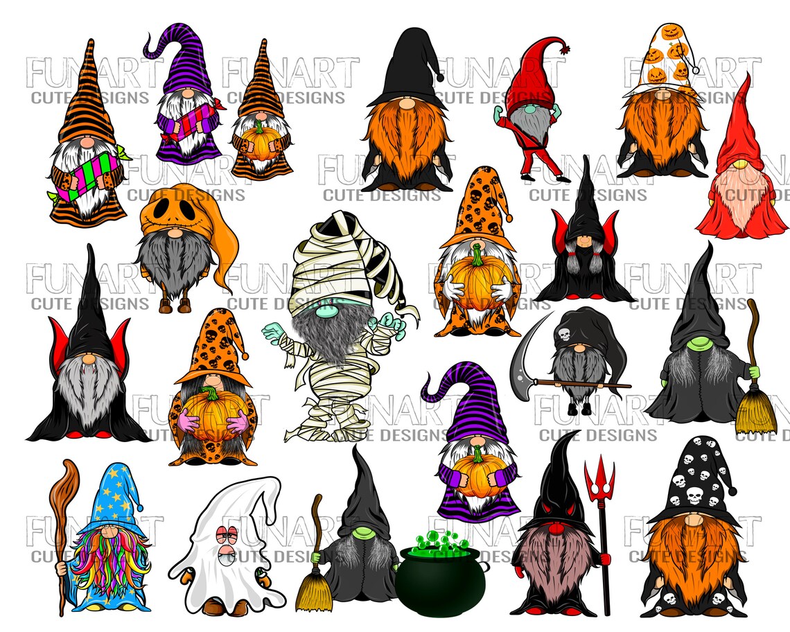 Halloween Gnome Bundle Png Files - Etsy