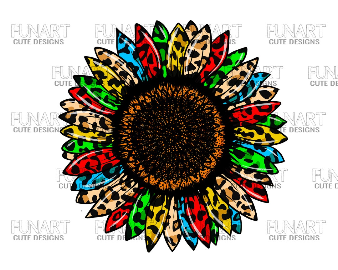 Leopard Print Sunflower PNG: Sublimation Design (digital Download) - Etsy