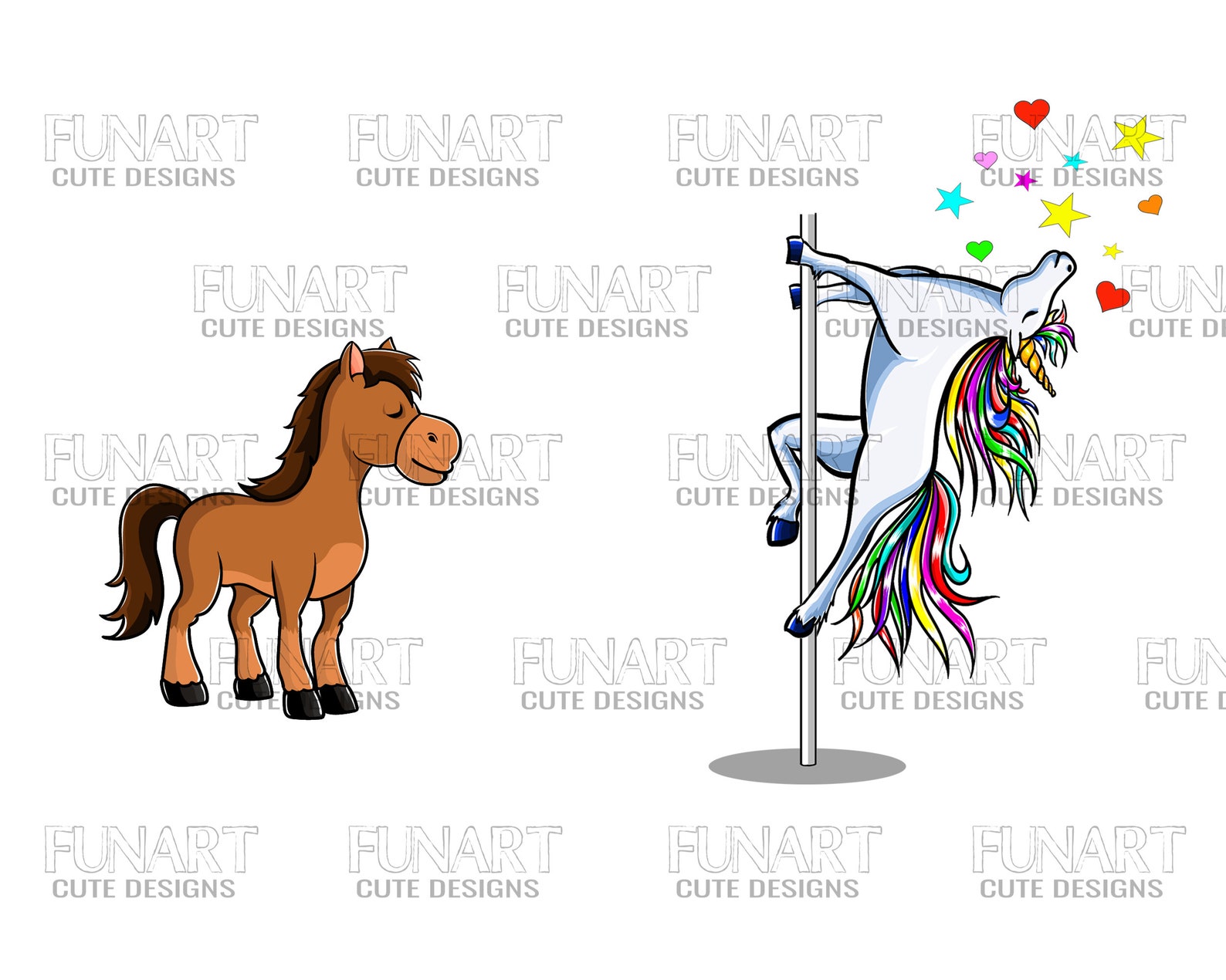 Unicorn Pole Dance Clipart: PNG, JPEG (digital Download) - Etsy