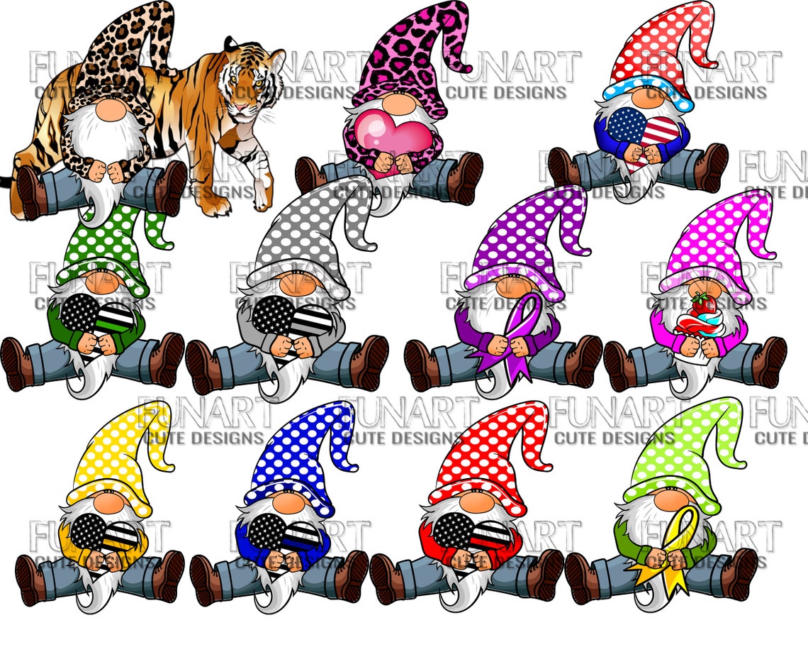 Gnome Clipart Png File Cute Gnome Design Vectors for - Etsy
