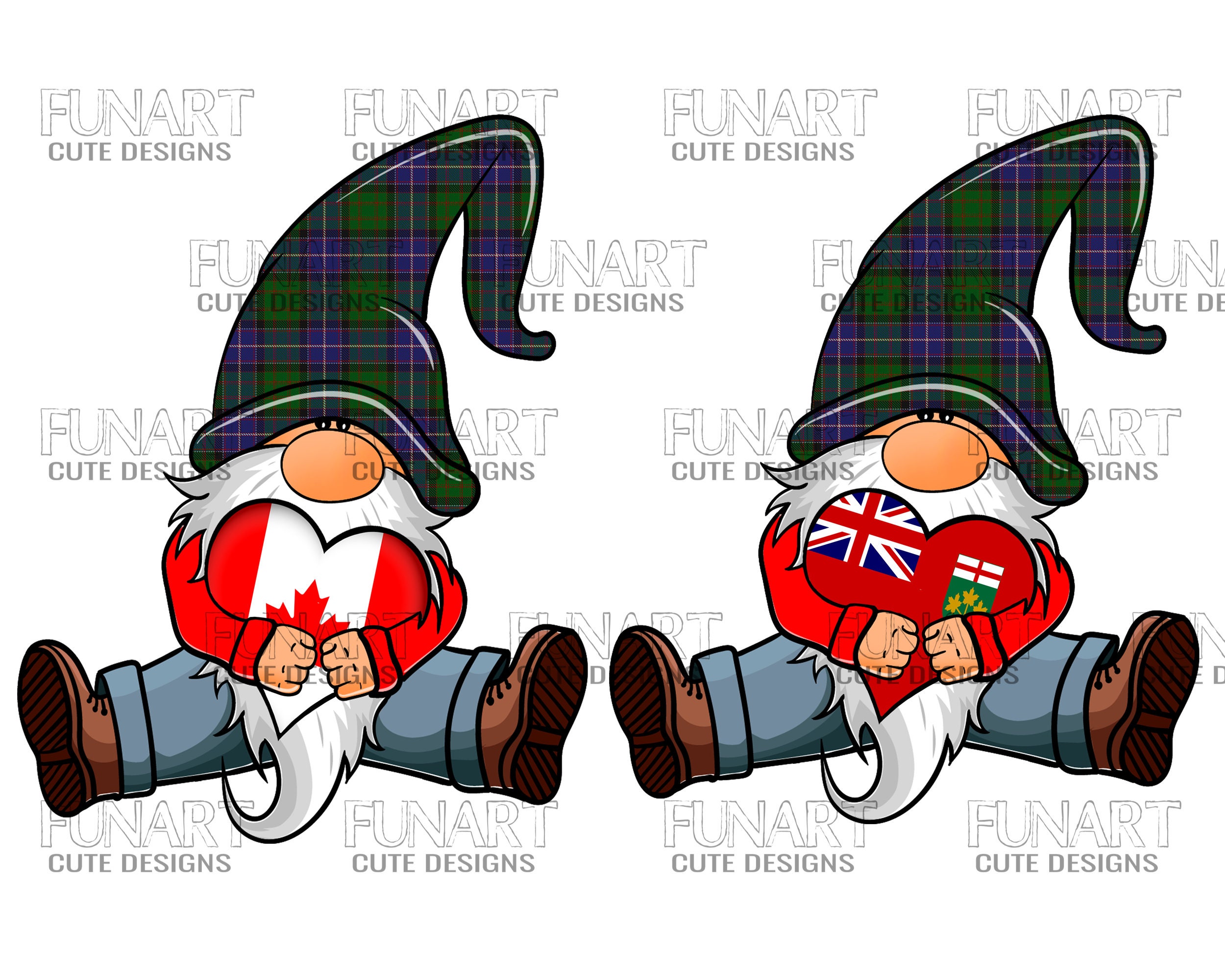 Canadian Gnome PNG Sublimation Design Download, Ontario Tartan Digital ...