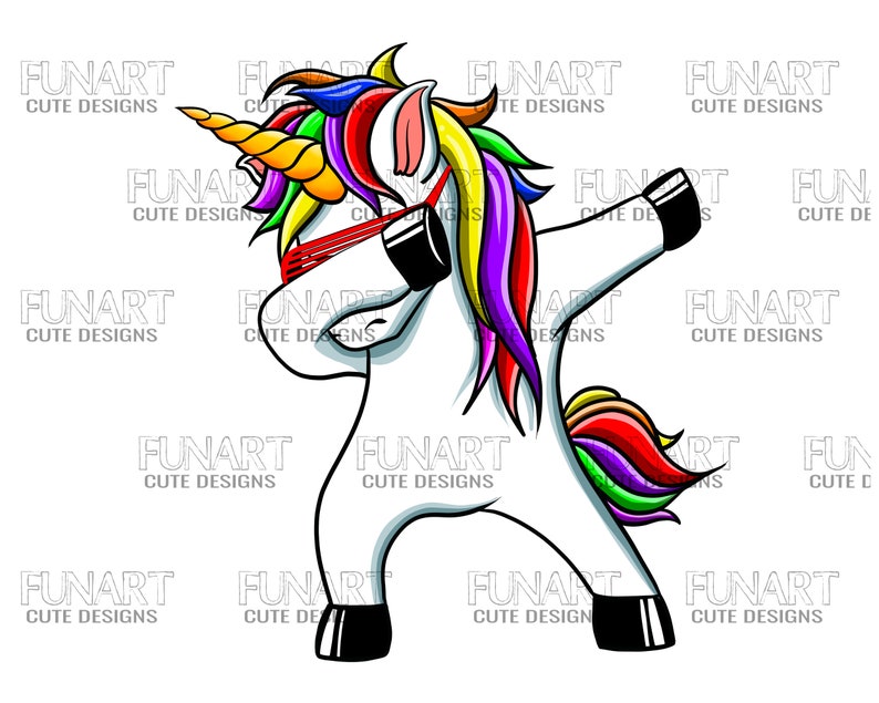 Dabbing Unicorn PNG Unicorn Birthday Unicorn Dab Cutting - Etsy