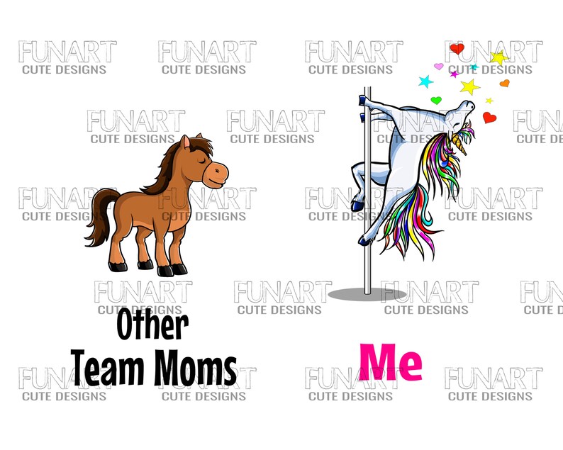 Unicorn Pole Dance PNG: Funny Mom Design (digital Download) - Etsy