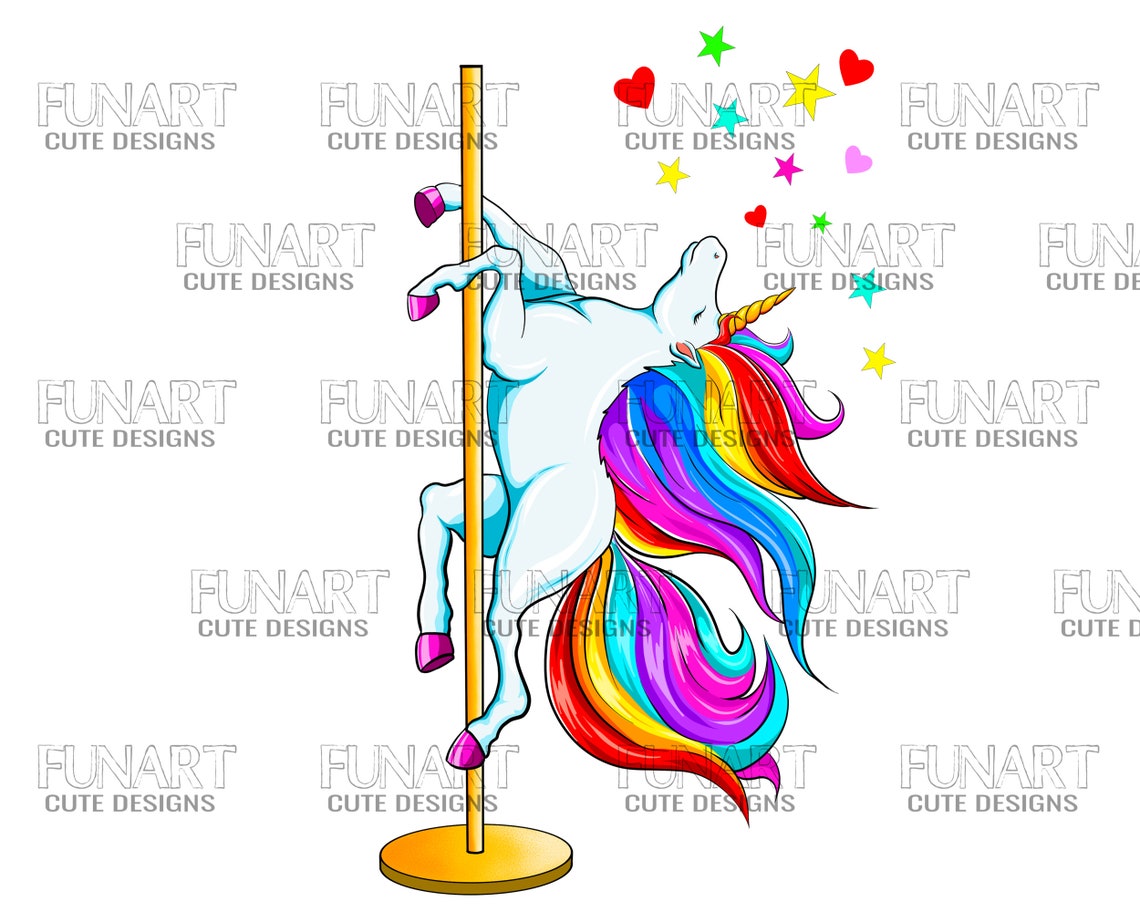 Pole Dance Unicorn PNG File Sublimation Design Digital - Etsy