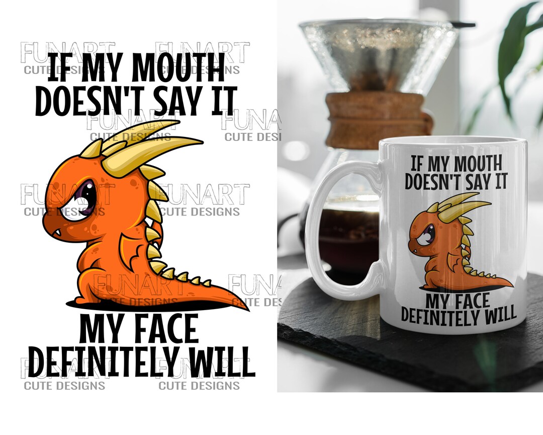 Funny Dragon Face PNG Design: Sarcastic Dragon (digital Download) - Etsy