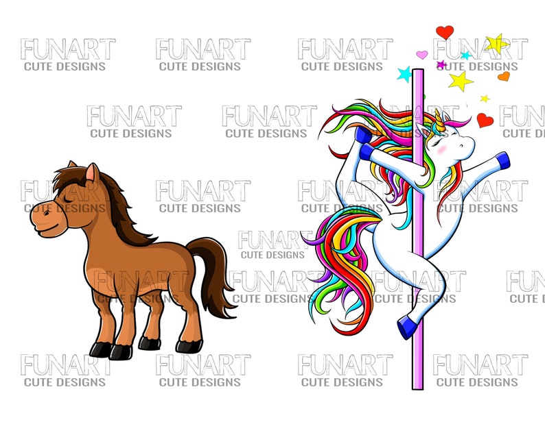 Unicorn Pole Dance PNG File - Funny Unicorn Sublimation Designs - Etsy