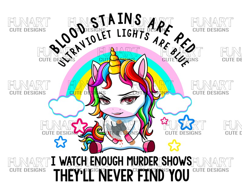 Funny Mad Unicorn PNG Funny Unicorn , Blood Stains Are Red Unicorn ...