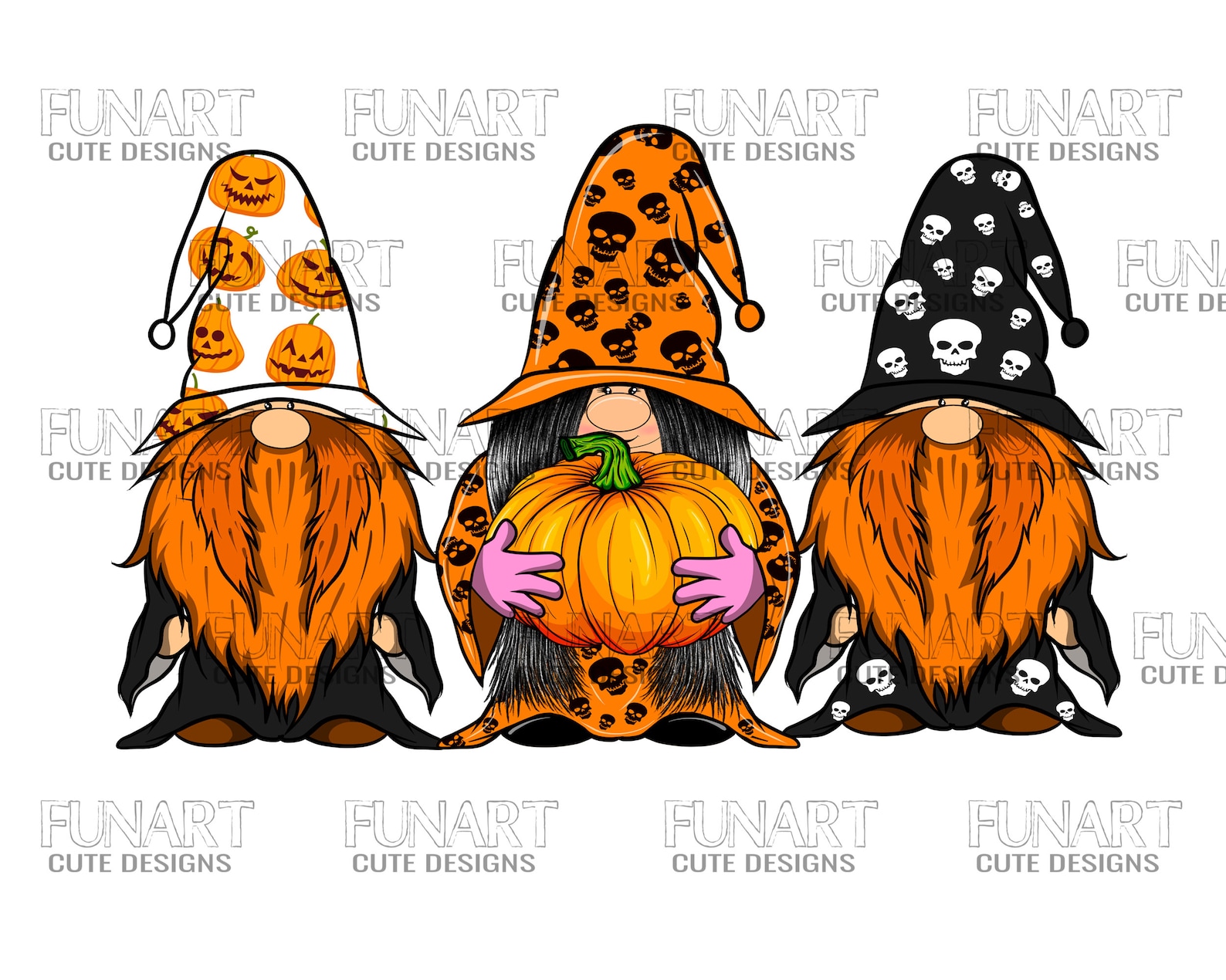 Halloween Gnome PNG File, Sublimation Design, Gnom Garden Digital ...