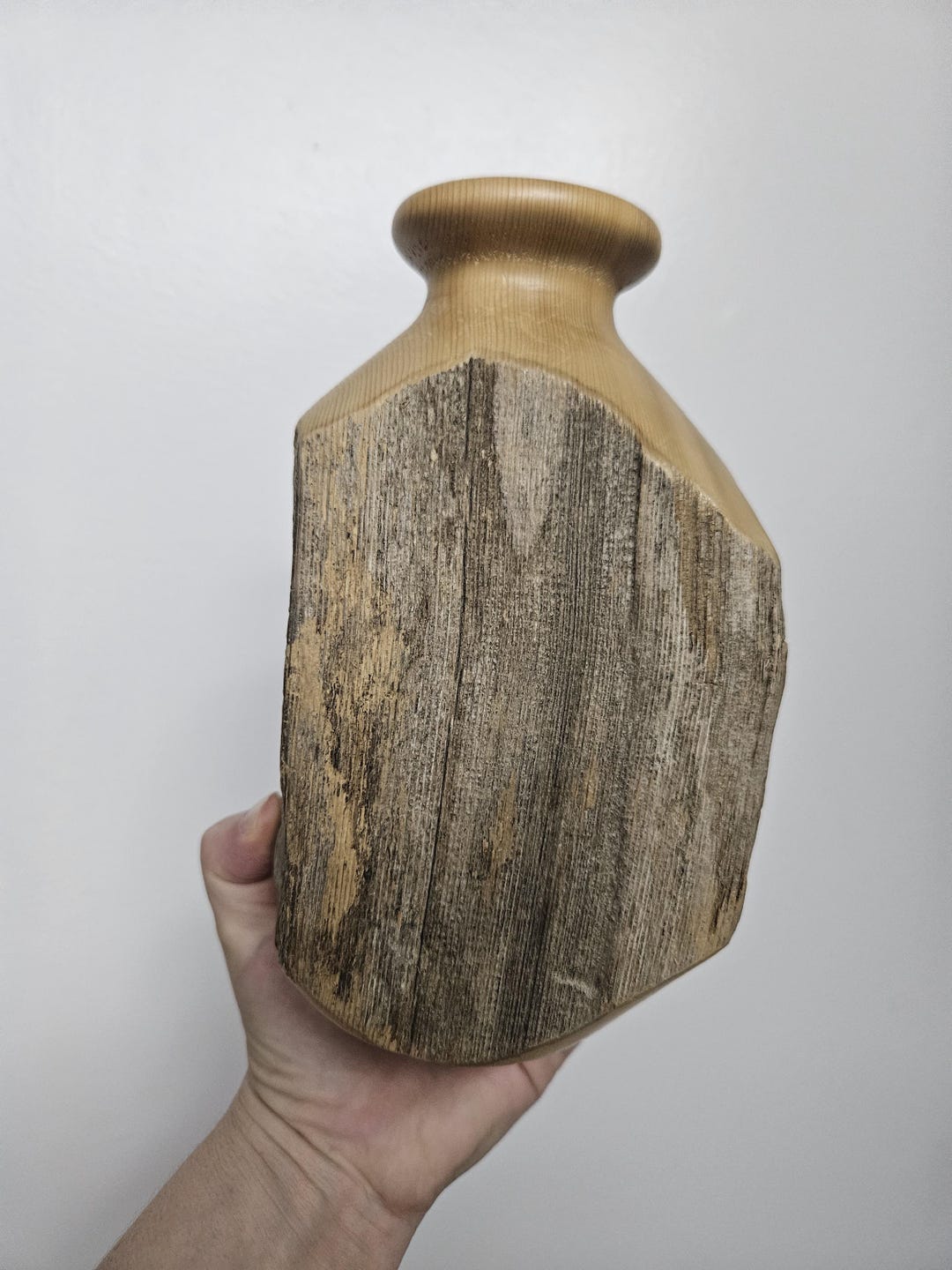 Beautiful Hand Made Rustic Wood Vase - Etsy