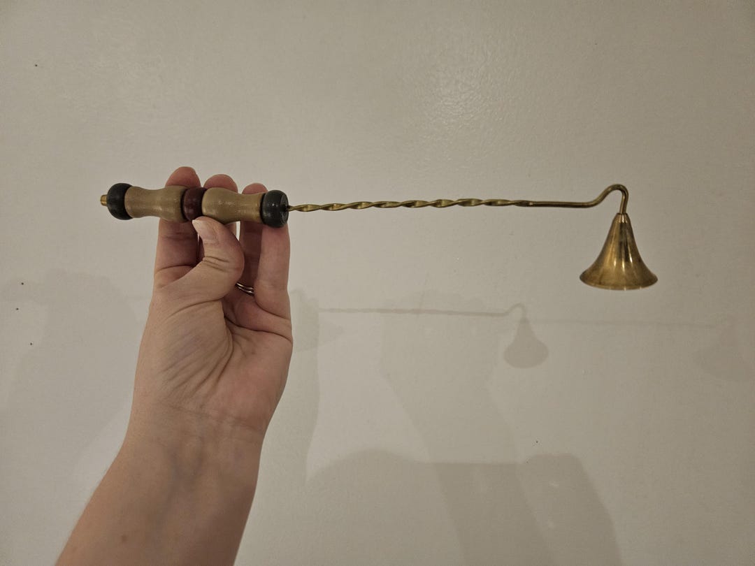 Beautiful Brass Candle Snuffer With Ribbed Wooden Handle Design - Etsy