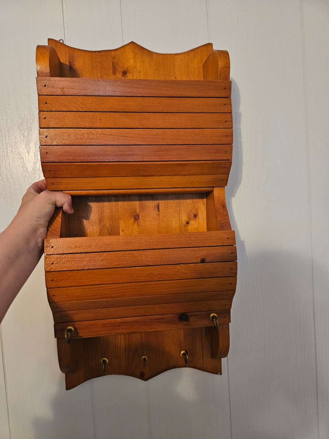 Gorgeous Extra Large Vintage Wood Simple Minimalist 2 Section Letter or ...