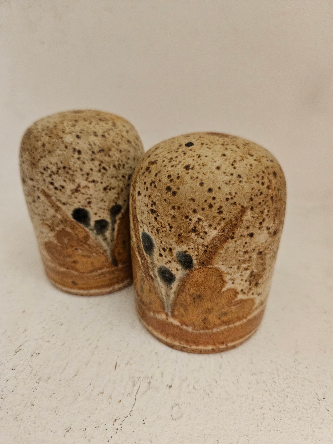 Gorgeous Set of Studio Pottery Salt and Pepper Shakers With Corks - Etsy