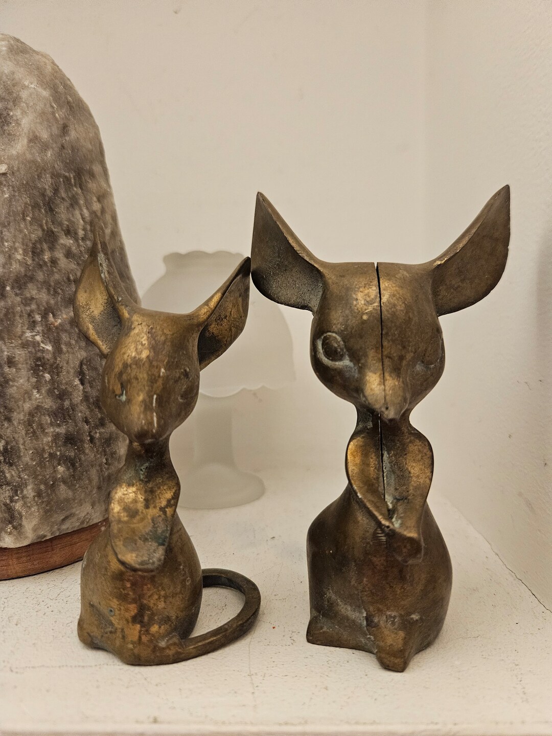 Beautiful Pair of Solid Brass Mice Mouse Statue Pretty Patina - Etsy