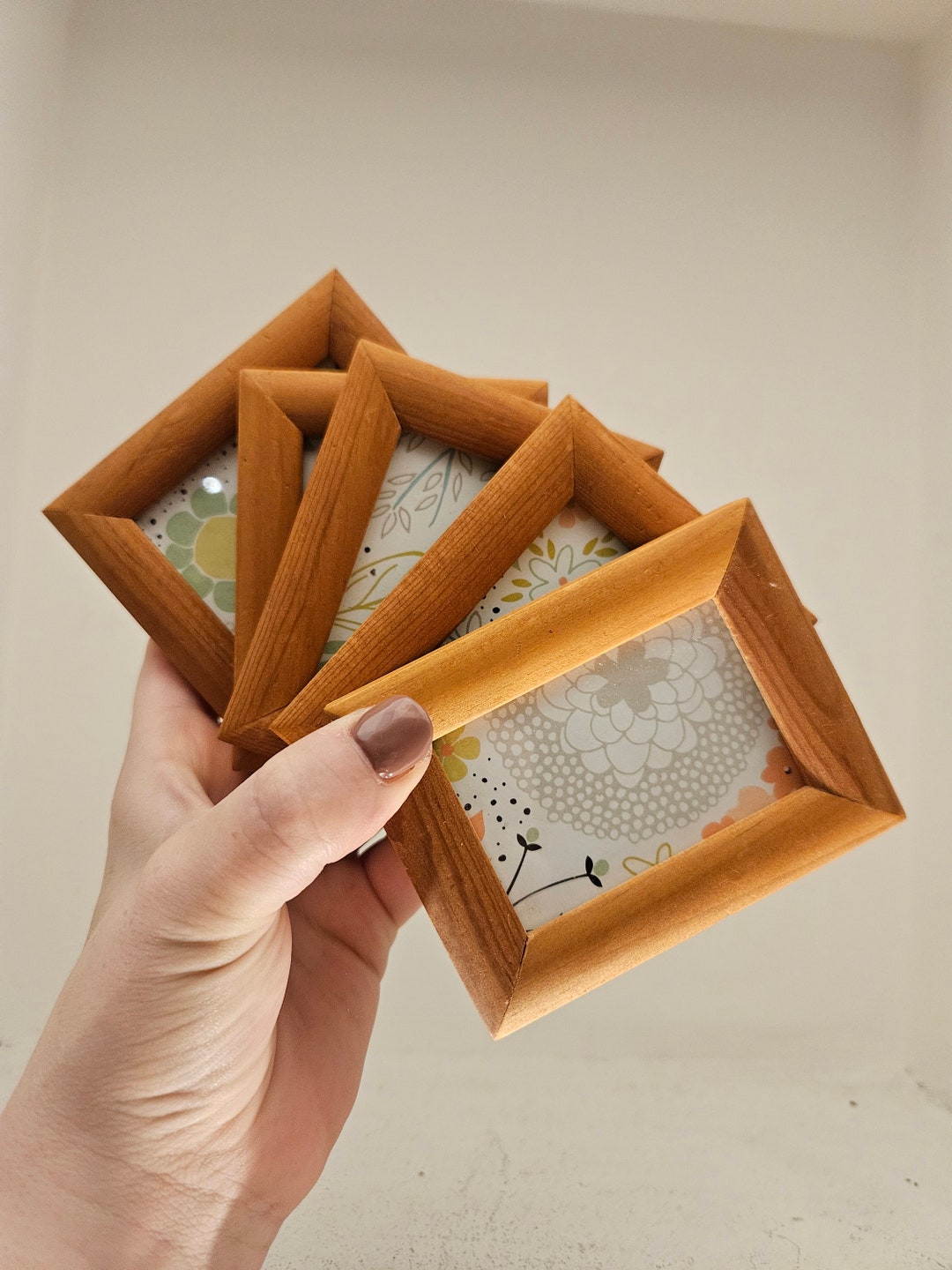 Set of Five 5 Solid Mini Wood Vintage Frames Gallery Wall - Etsy